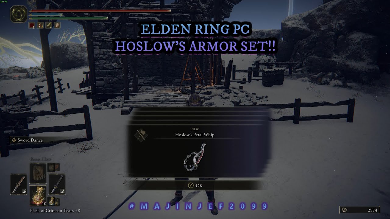 ELDEN RING PC 2560 X 1440 60 fps HOSLOW'S ARMOR SET INCLUDING WEAPON ...