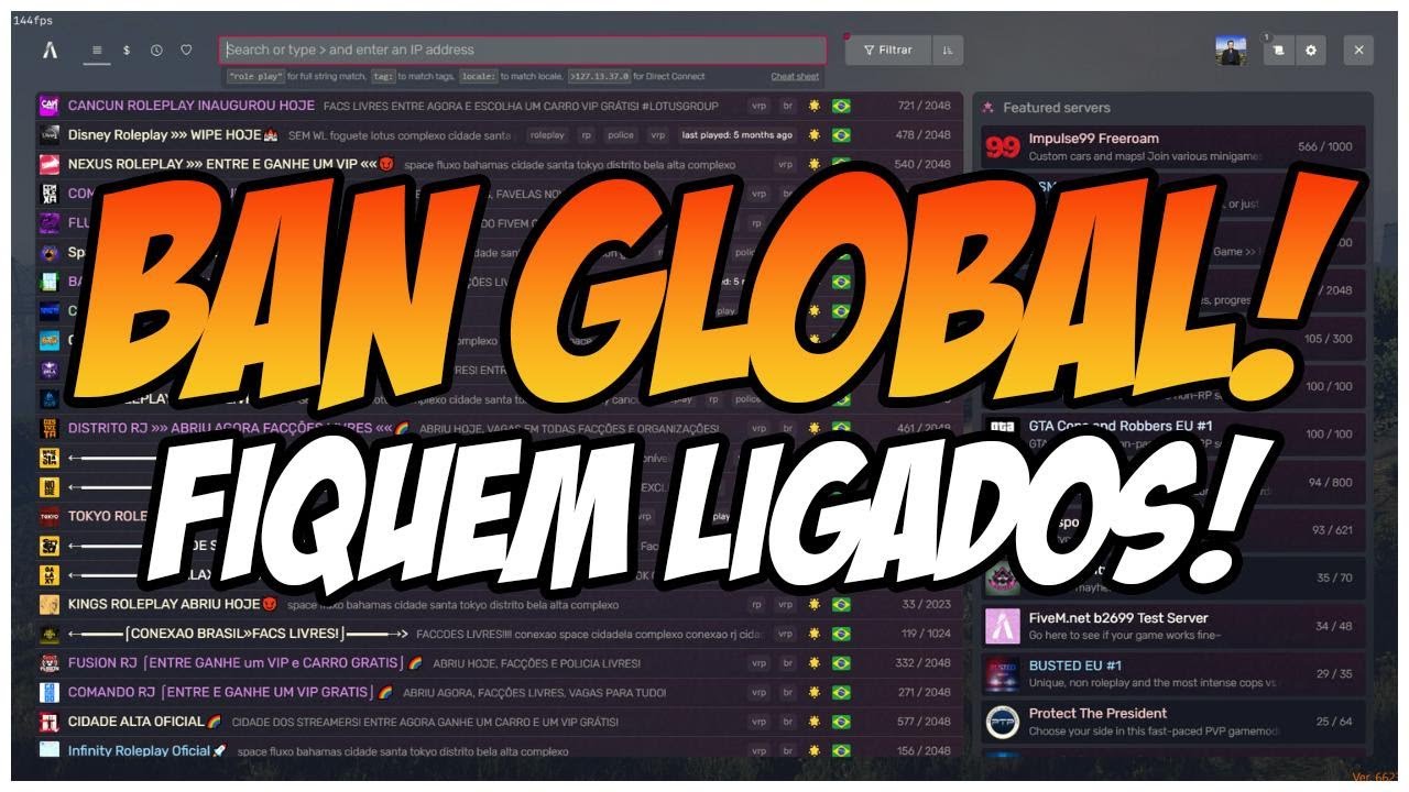 BAN GLOBAL NO FIVEM! MUITO CUIDADO, SEGUE AS DICAS PARA EVITAR! - YouTube