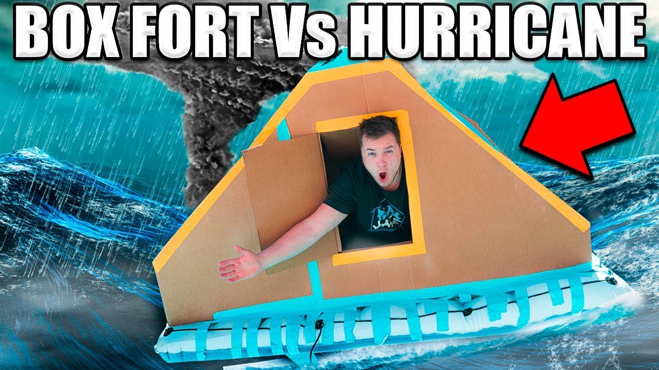 BOX FORT BOAT VS HURRICANE CHALLENGE! 📦💧 - YouTube