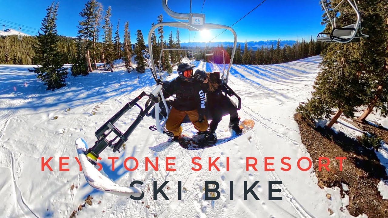 Busy Day at KEYSTONE SKI RESORT | How to Stop on Ski Bike | Colorado ...