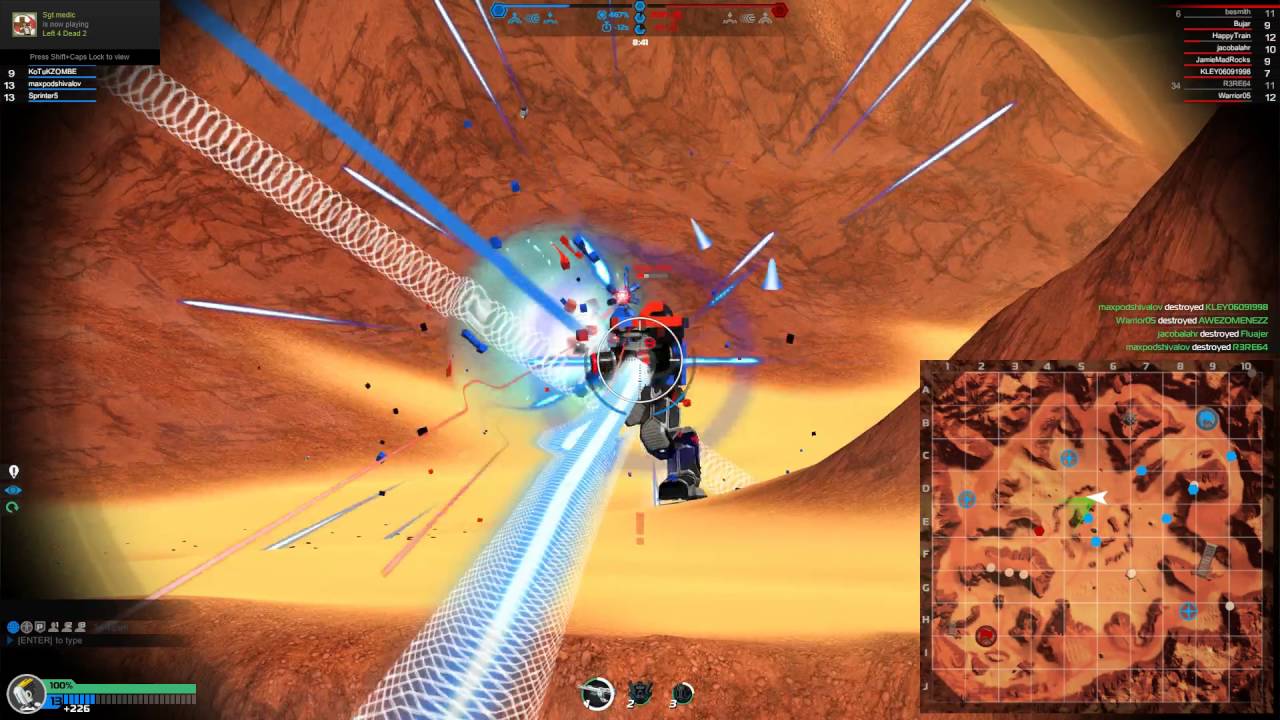 Robocraft - League Arena with hybrid mech level 133 on Hellion Crater ...