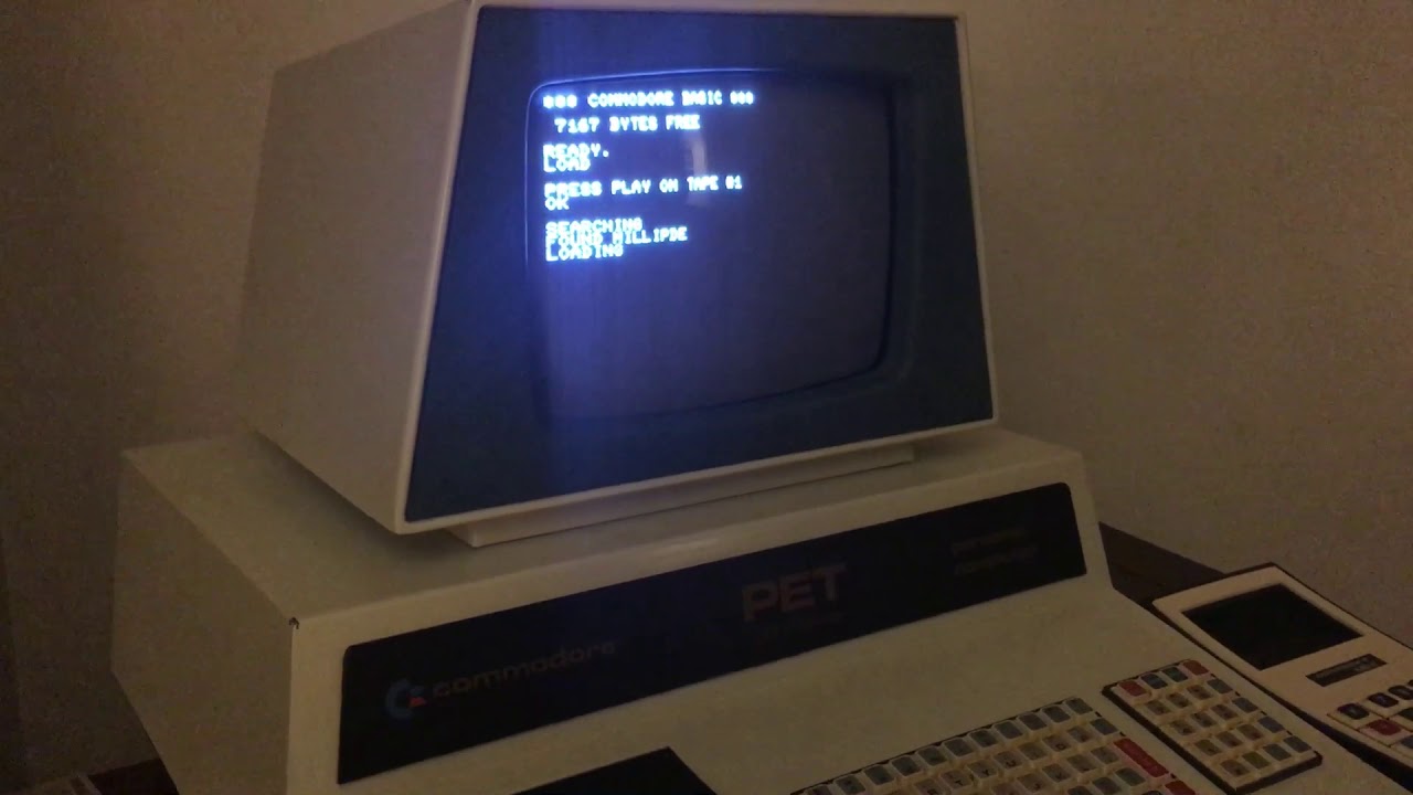 Commodore PET 2001-8 Cassette Load and Run of Millipede - YouTube