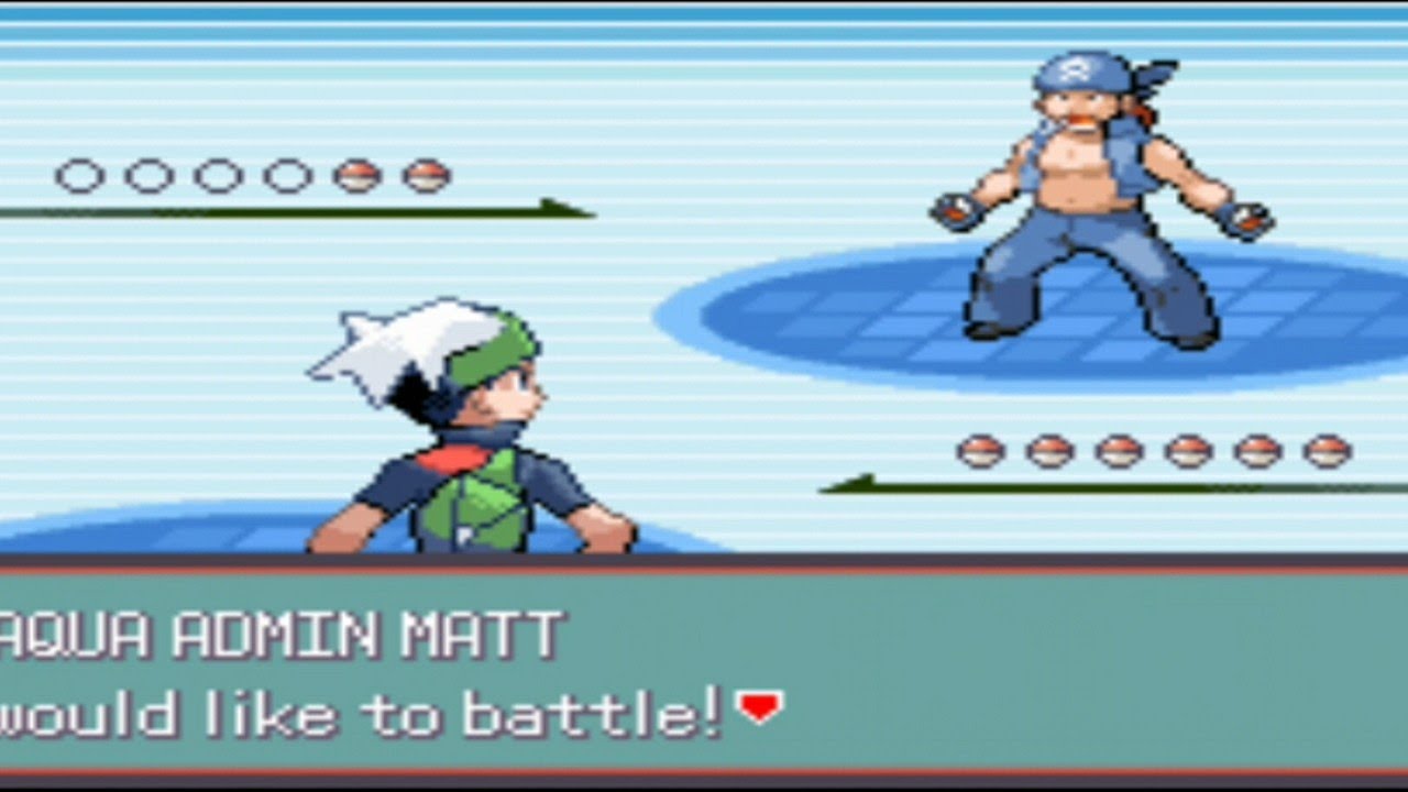 Pokemon Emerald - Team Aqua Admin 2nd Battle: Matt - YouTube