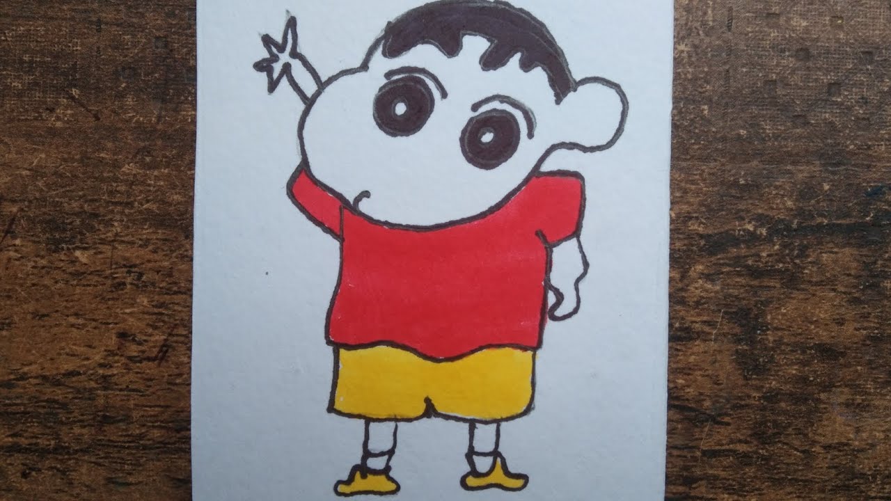 Simple and easy chin Chan cartoon drawing || how to draw shin Chan ...