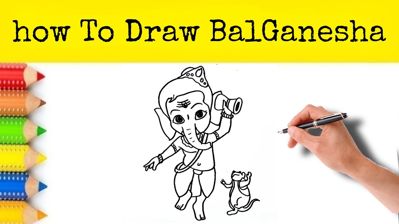 Easy Bal Ganesha Drawing | Lord Ganesha Pencil Drawing Step by Step ...