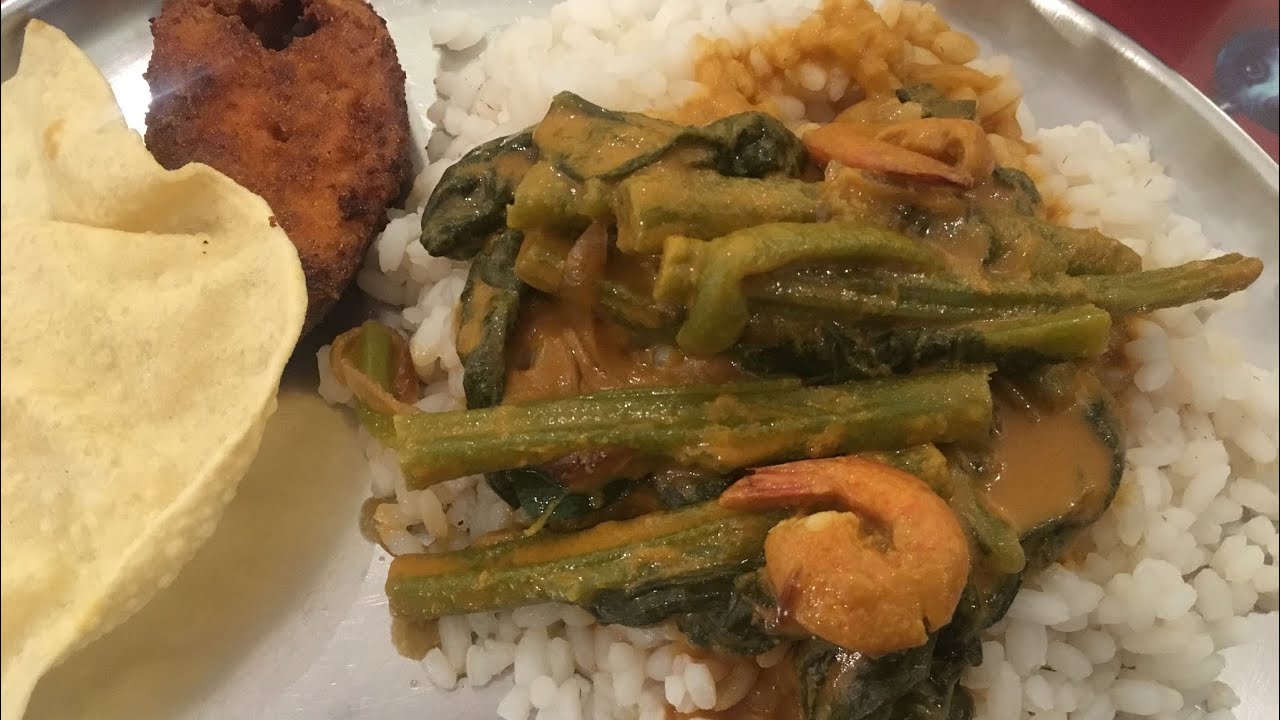 How to make Basale Soppu curry with Shrimps, Malabar spinach - YouTube
