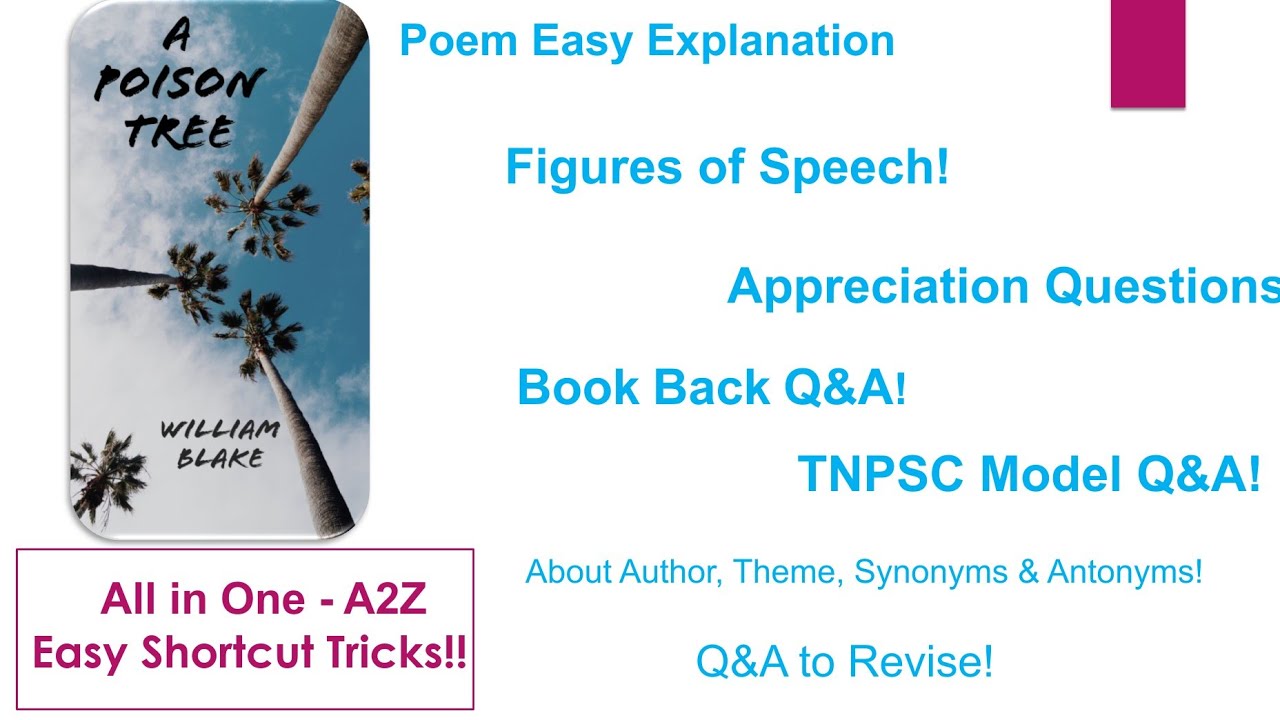 "A Poison Tree"|Figures of Speech|Appreciation| #apoisontreetnpsc # ...