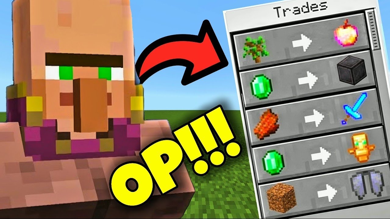 Minecraft,But Villagers trade OP Items... - YouTube