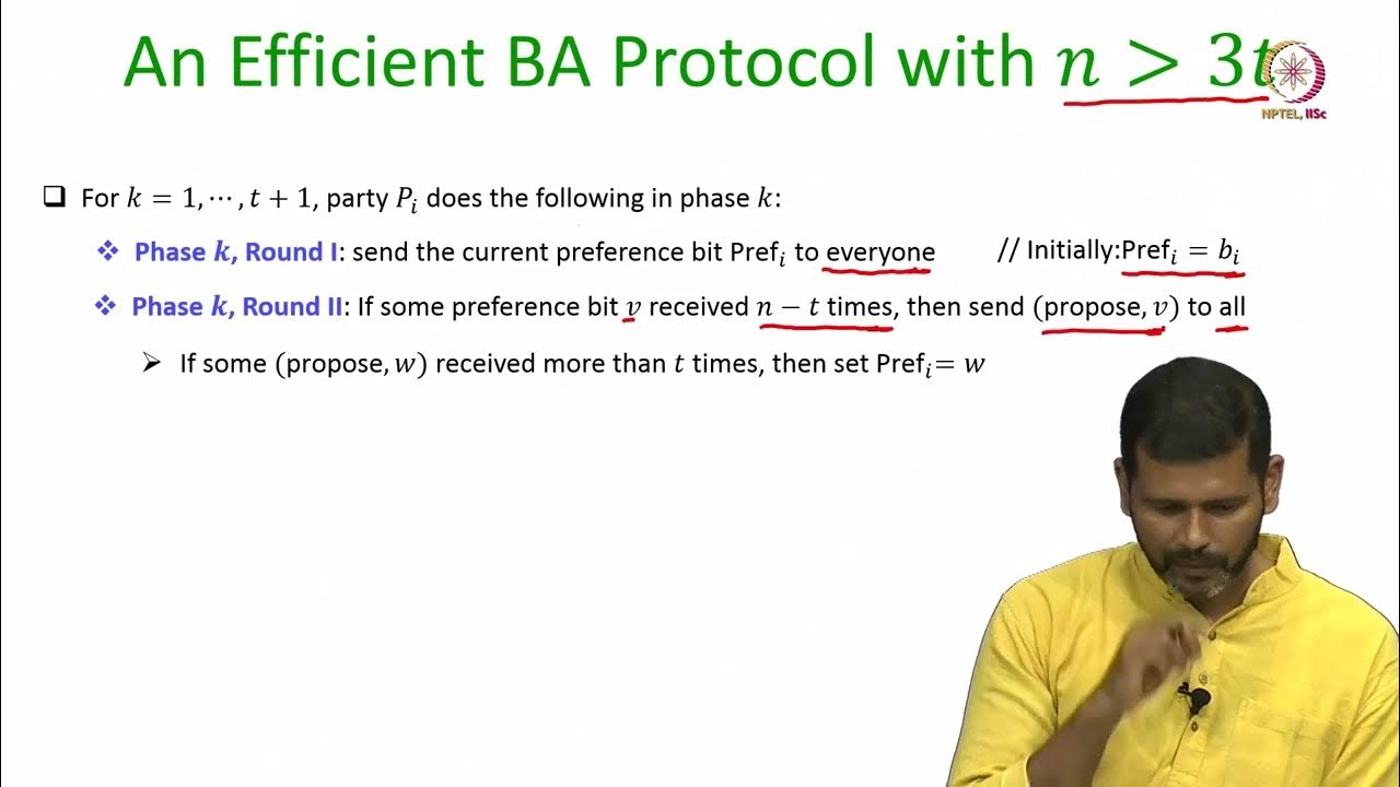 Lec 08 Efficient Protocols for Perfectly-Secure Byzantine Agreement: Part II - YouTube