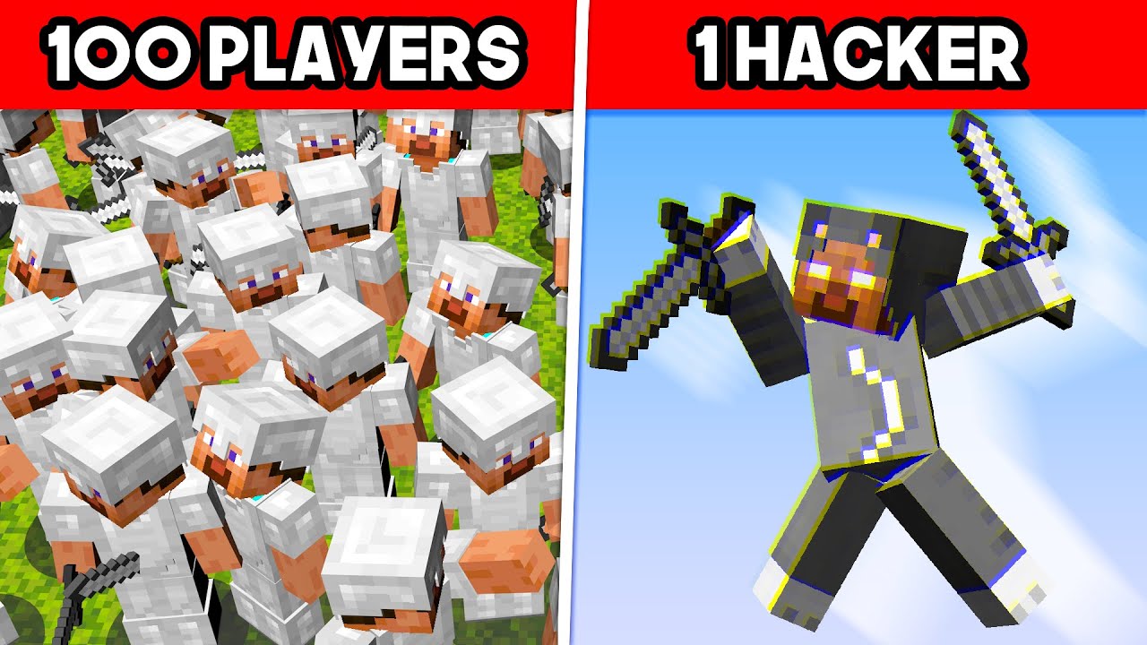 100 Players vs 1 Hacker - YouTube