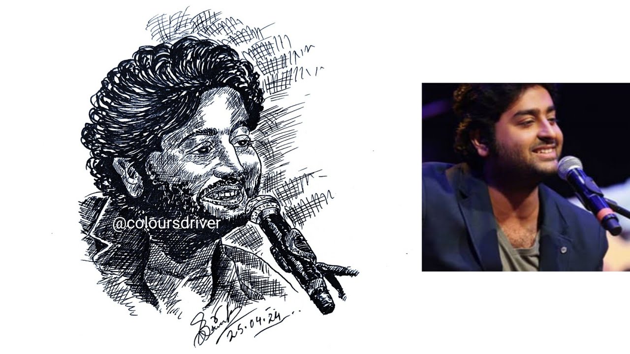 Arijit Singh's Portrait Drawing | How to Sketch Arijit Singh's Portrait ...