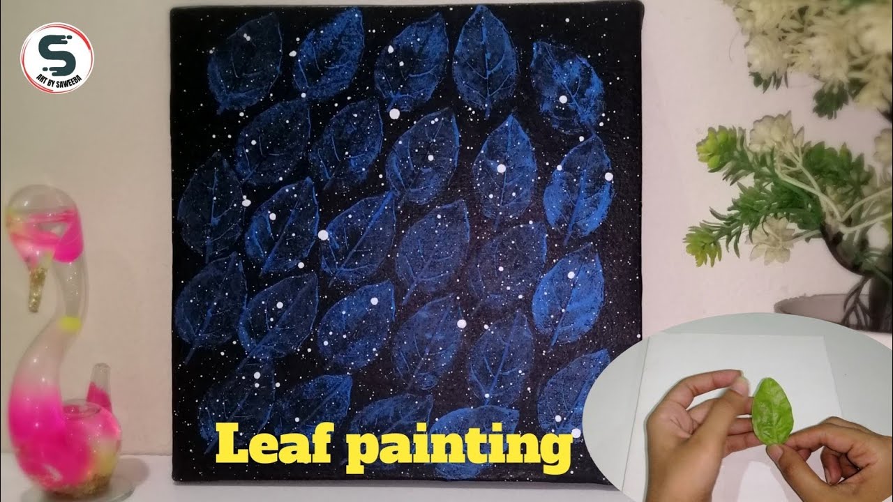 Leaf painting | Easy acrylic painting ideas | Painting hacks # ...