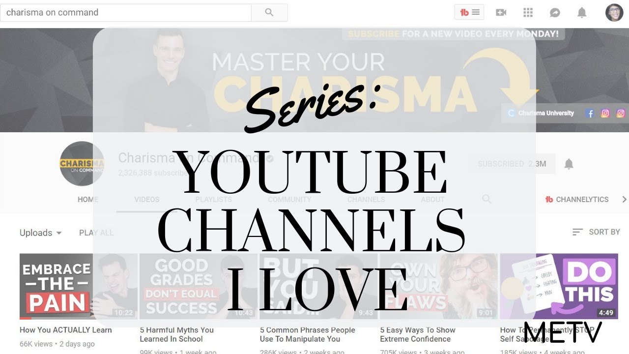 YT Channels I Love 💜 || Mastering Charisma - YouTube