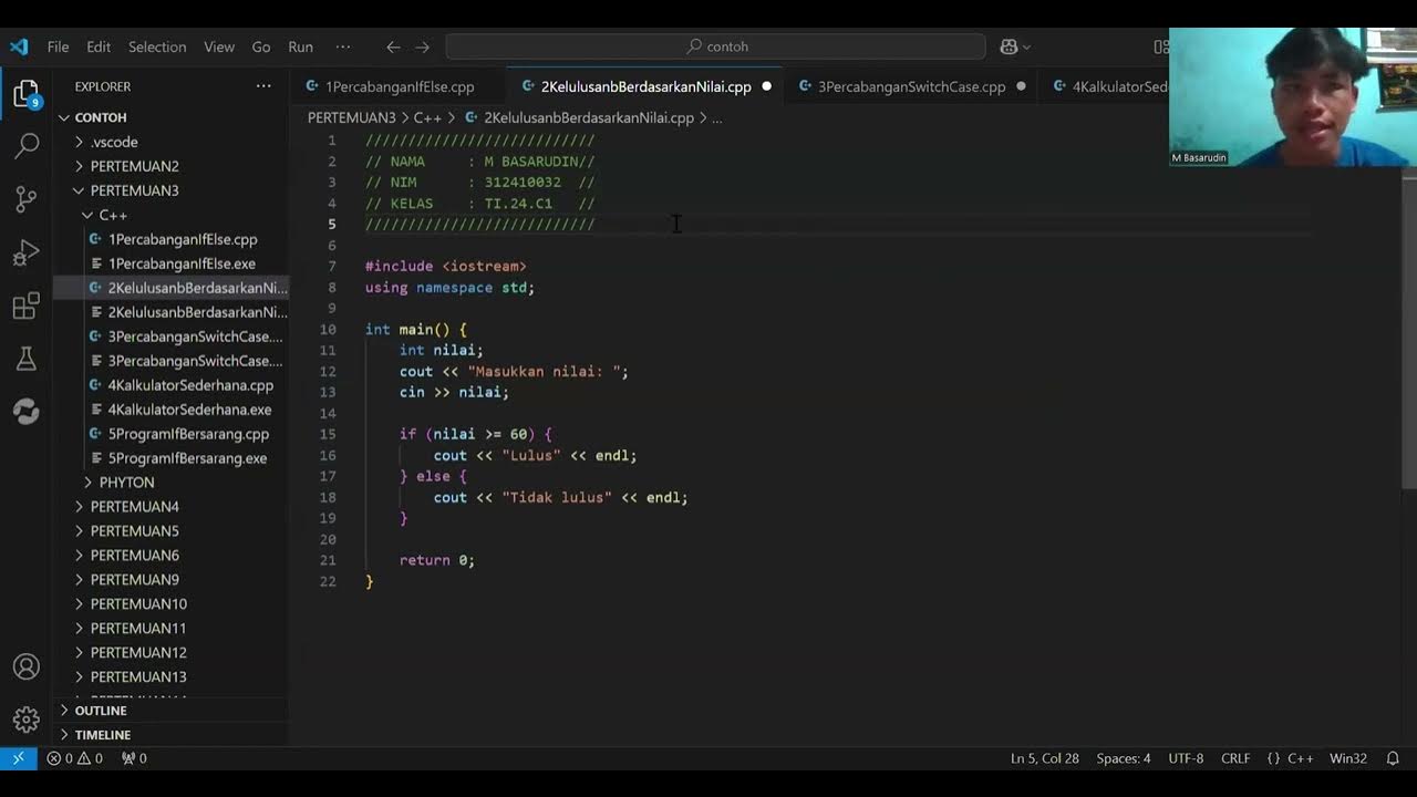 TUGAS BAHASA PEMROGRAMAN C++ DAN PHYTON - YouTube