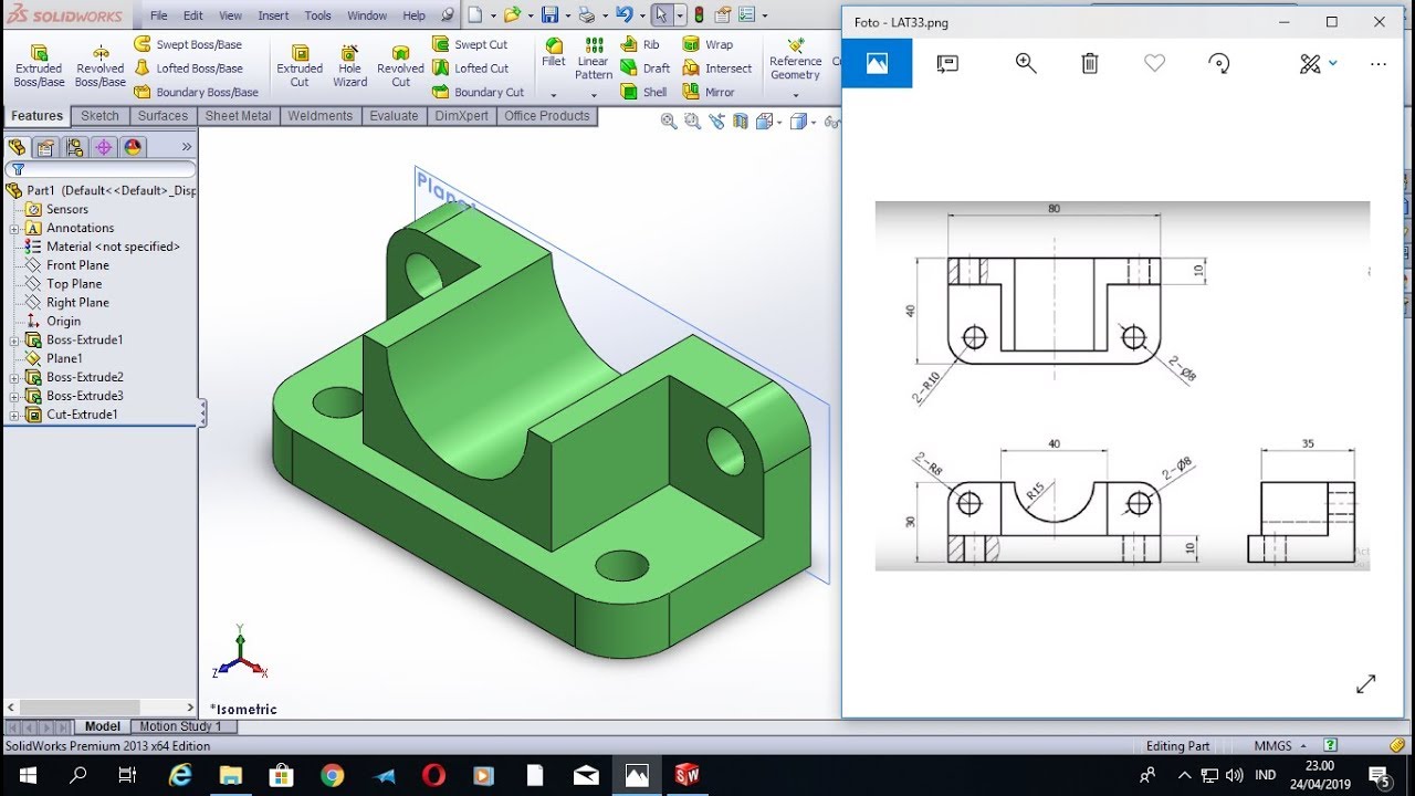 TUTORIAL SOLIDWORKS INDONESIA ; LATIHAN PART 3D #20 - YouTube