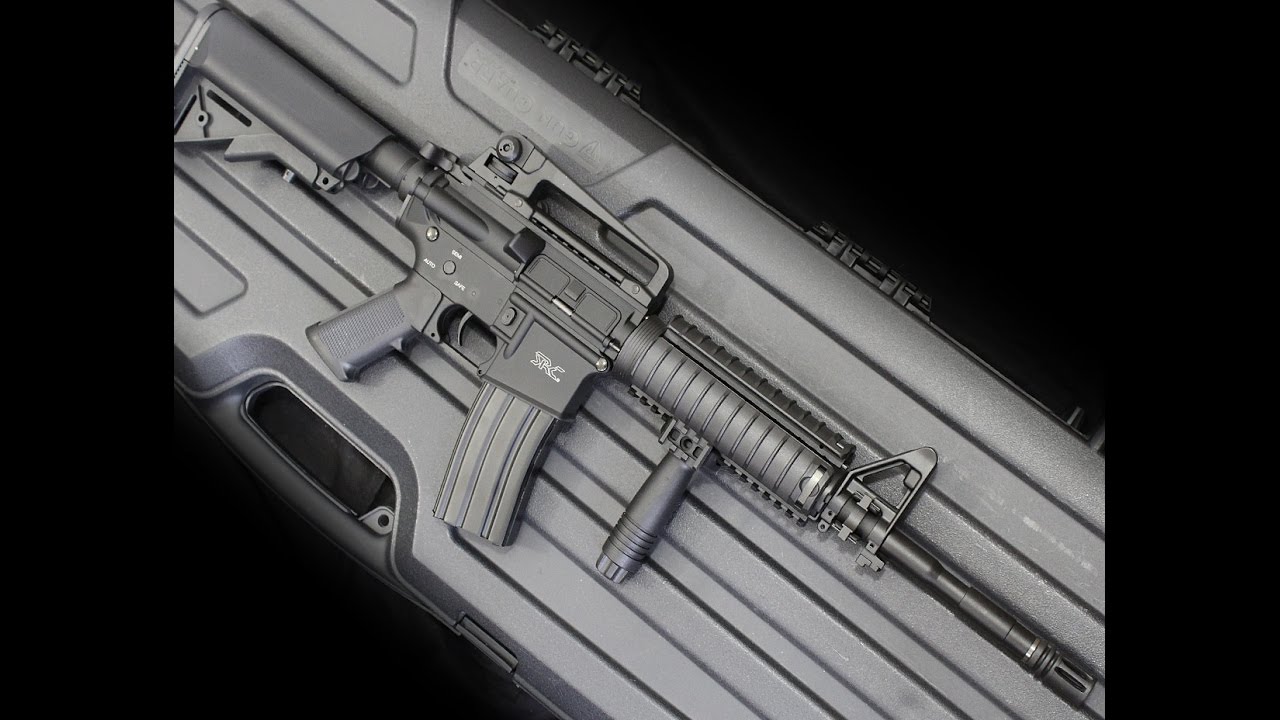 SRC AEG M4 RIS GEN2 ZOMBIE HUNTER AIRSOFT GUN - YouTube