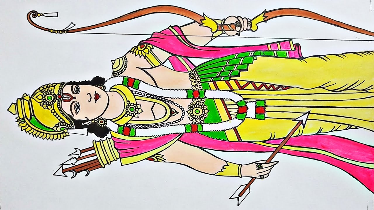 How to Draw Lord Shri Ram, Lord Shri Ram Thakur Drawing Step by Step ...