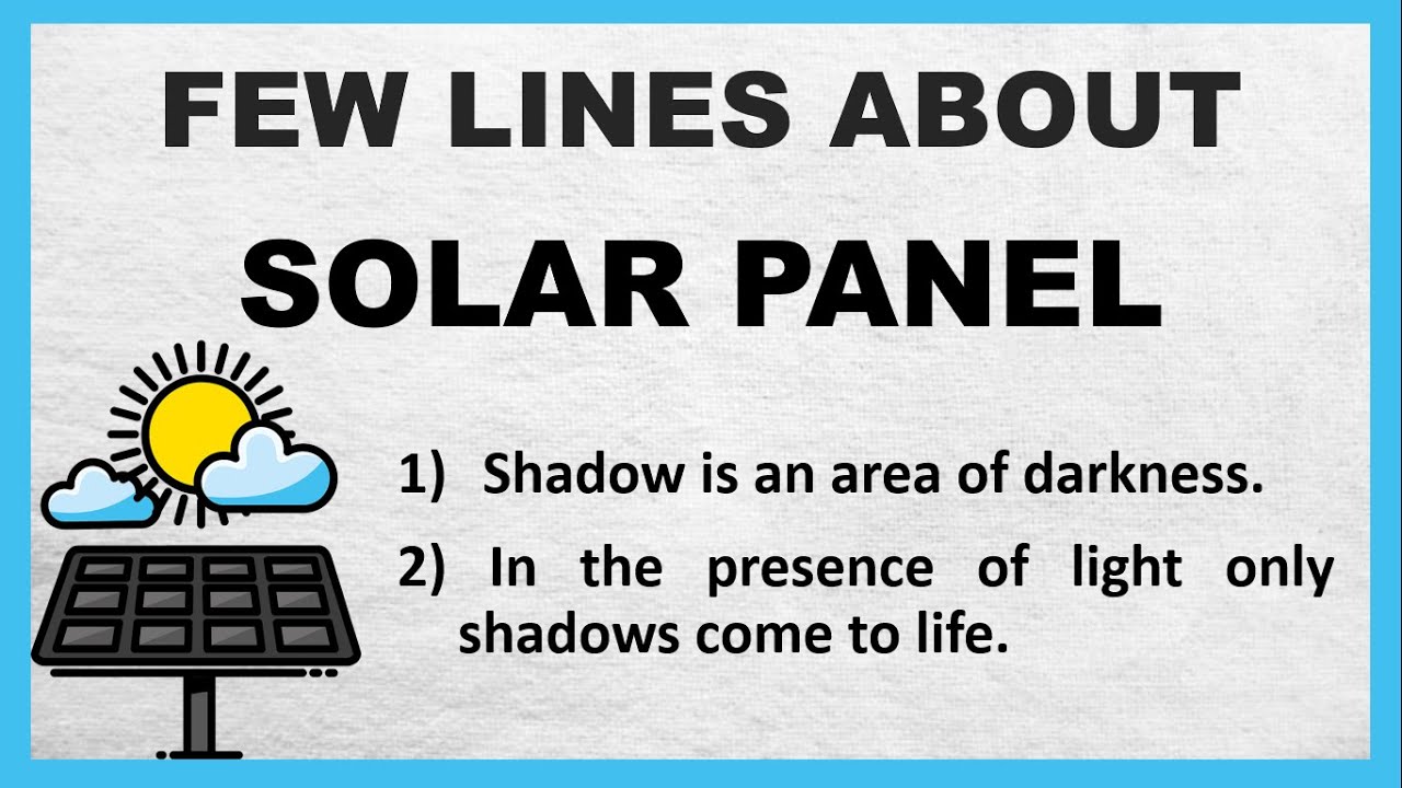 Few Lines about Solar Panel | Solar Panels | 10 Lines about solar panel ...