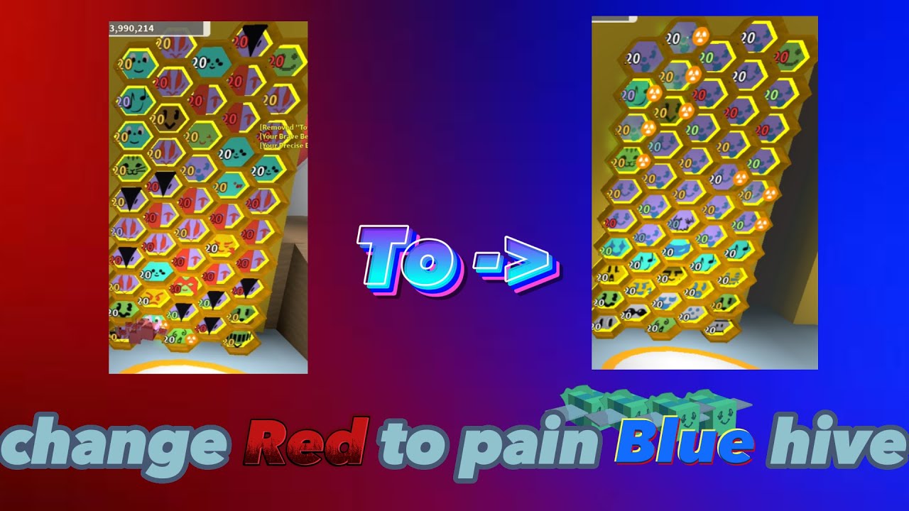 change red hive to blue hive | bee swarm simulator - YouTube