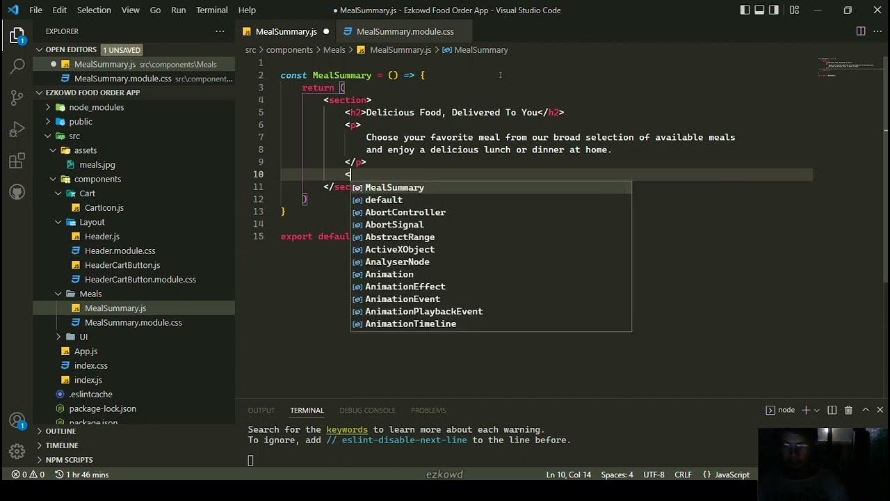 Food Order App in React JS (Tagalog) Part 04 - adding meals component. - YouTube
