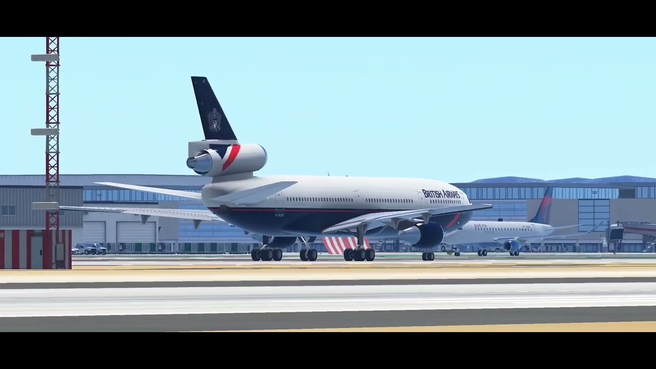 British airways DC-10 takeoff from LAX Infinite flight simulator - YouTube