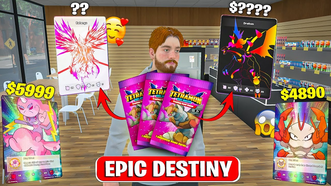 OPEN EPIC DESTINY CARDS FOR 1 HOUR ! 🤩- TCG CARD SHOP SIMULATOR #19 ...