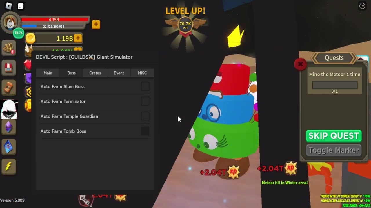 Giant Simulator Best Script | Every Auto Farming Features | Arceus X ...