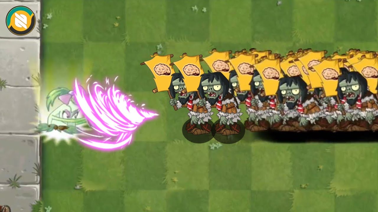 1 PLANT POWER UP Vs 100 Brain Flag Zombie !! Plants Vs Zombies 2 - YouTube
