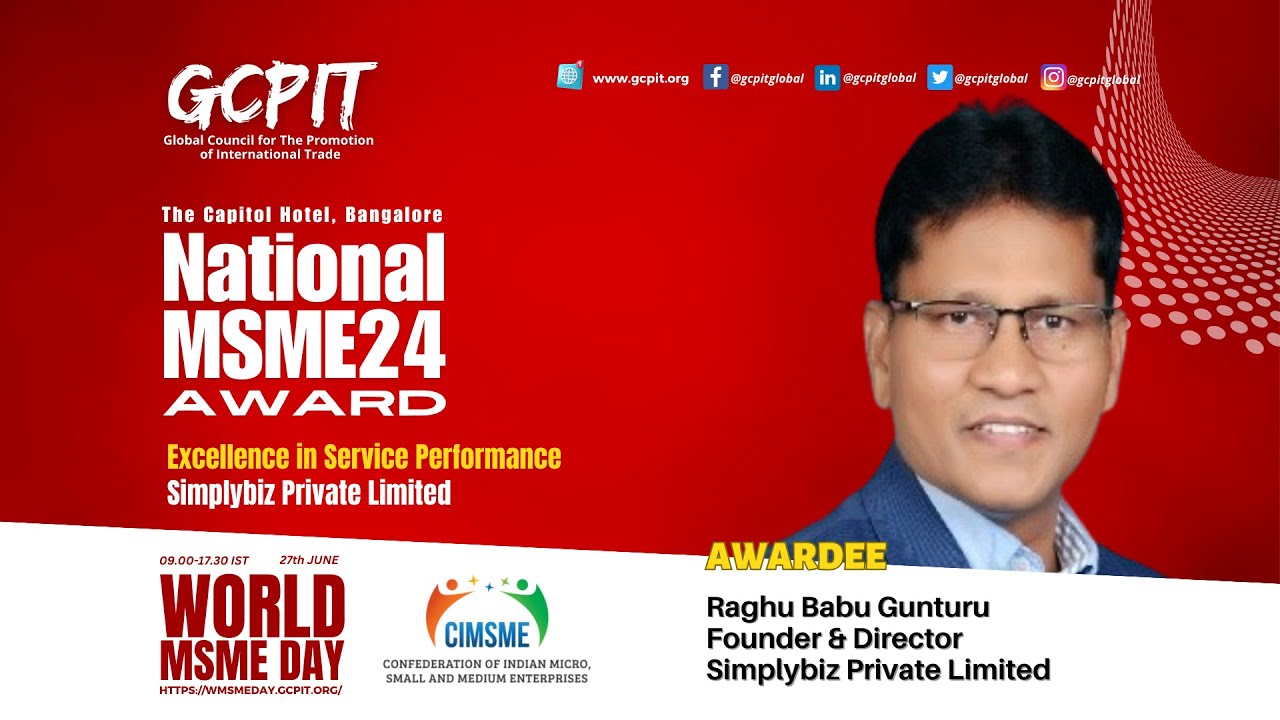 National MSME Award 2024 - Simplybiz Private Limited - YouTube