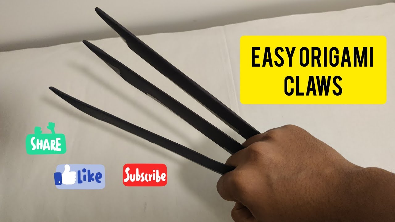 Easy Origami Claws | Wolverine claws easy tutorial | paper weapons and ...