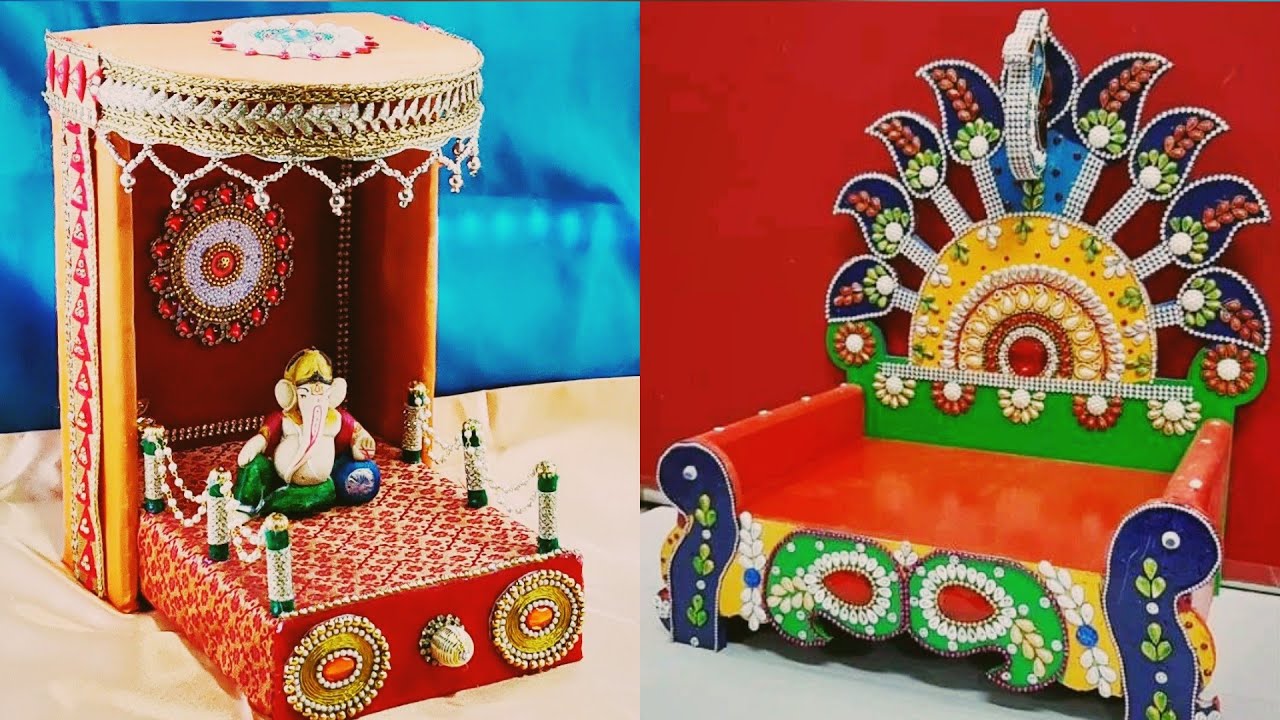 Beautiful Handmade Decorated Traditional Singhaasan Ideas/ Decorated ...