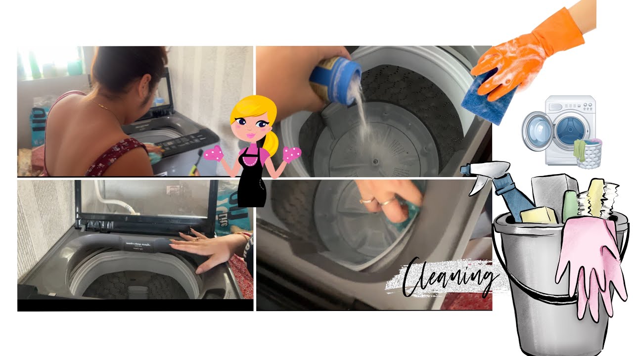 How to clean your washing machine at home 🫧 Easy cleaning process.. DIY ...