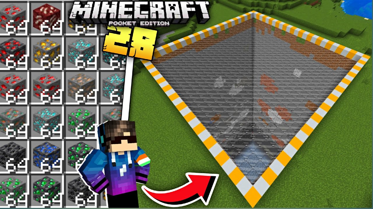 i mined 25×25 area in Minecraft pe #28 || Minecraft pe survival serise ...