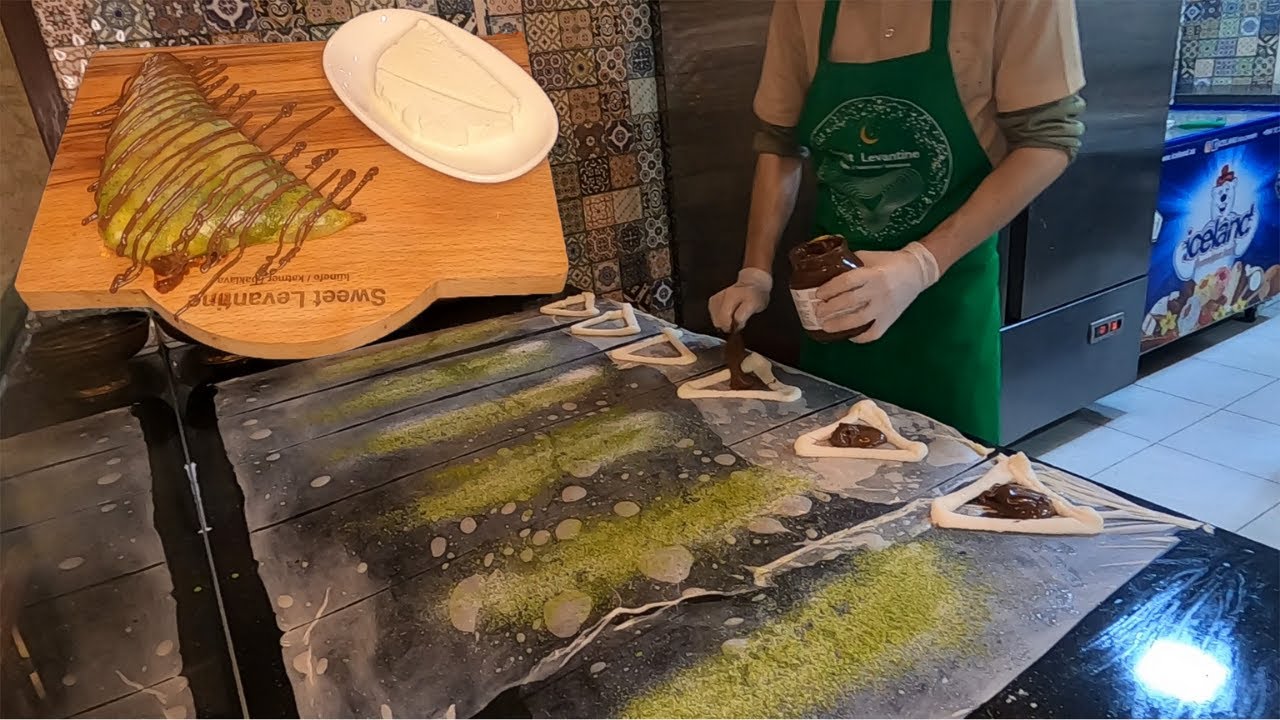 Watch making of Traditional Turkish sweet "Muska Katmer" , prepared by ...