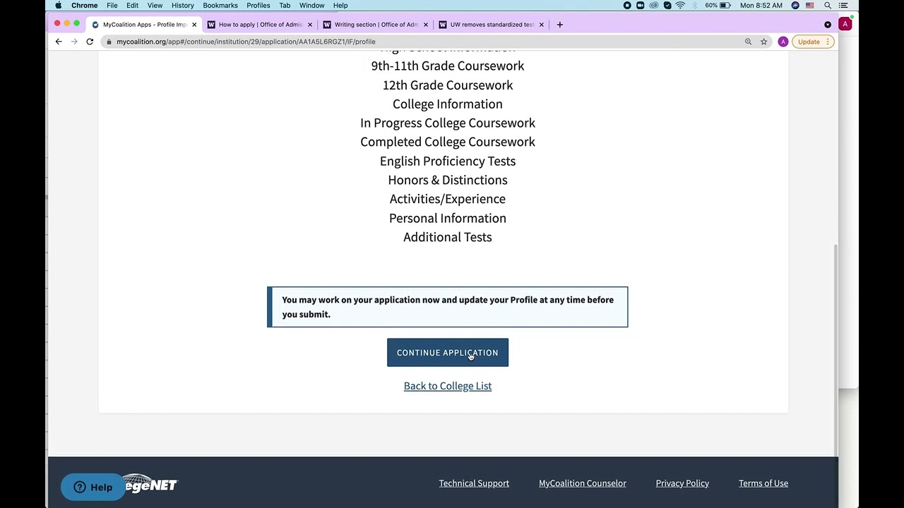 Coalition Application Instructions for Undergraduate - YouTube