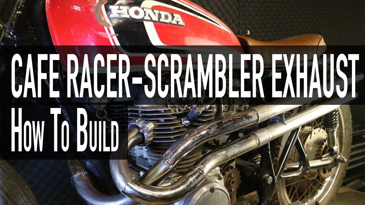 CAFE RACER BUILD, DIY SCRAMBLER EXHAUST - Honda CB360 Ep10 - YouTube