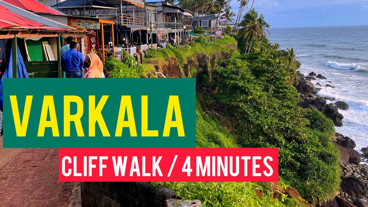Discover VARKALA CLIFF in 4 minutes / Varkala Beach / Cafés / - YouTube