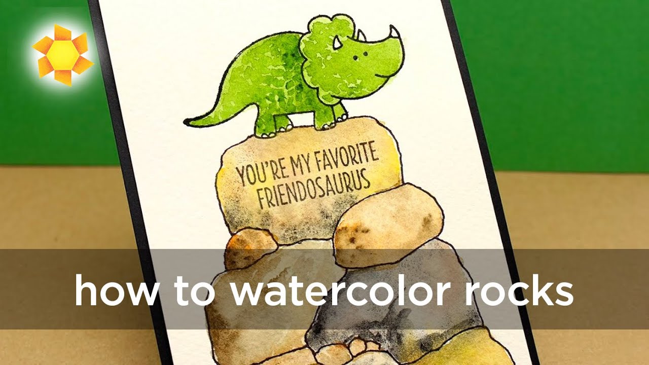 How to Draw and Watercolor Rocks - YouTube