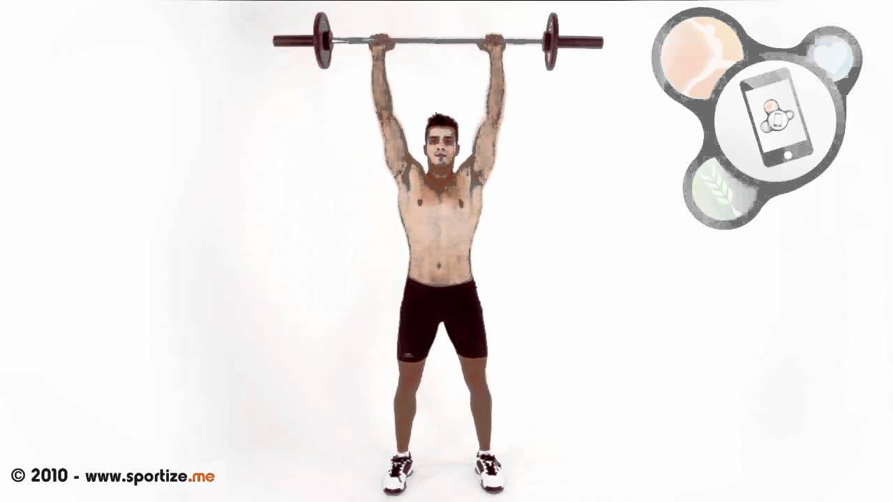 Military press squats with barbell - YouTube