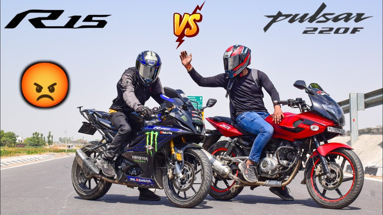 Yamaha R15 M Monster Edition Vs Bajaj Pulsar 220f Drag Race || Ladai Ho ...