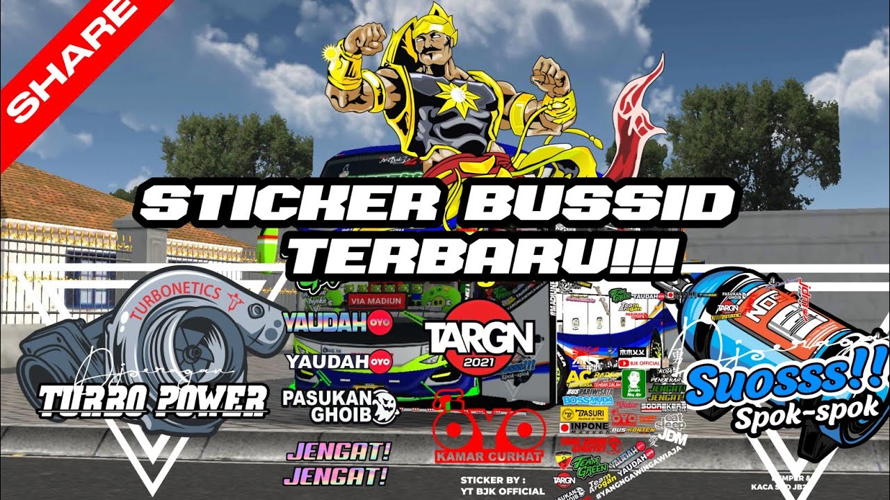 SHARE STICKER KACA BUSSID JDM (JOMBANG DOMESTIC MARKET😂) - YouTube