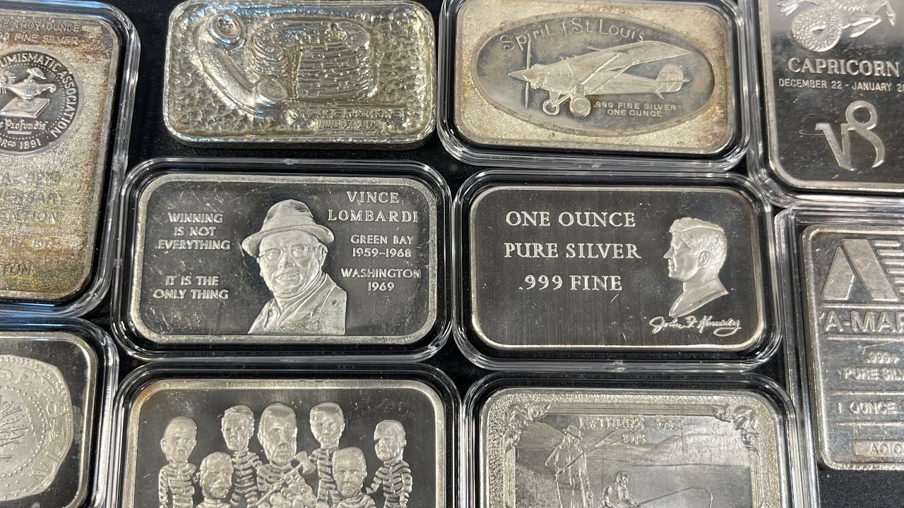 Vintage 1 oz Silver Bars - Colonial Mint, Madison Mint, A-Mark & More ...