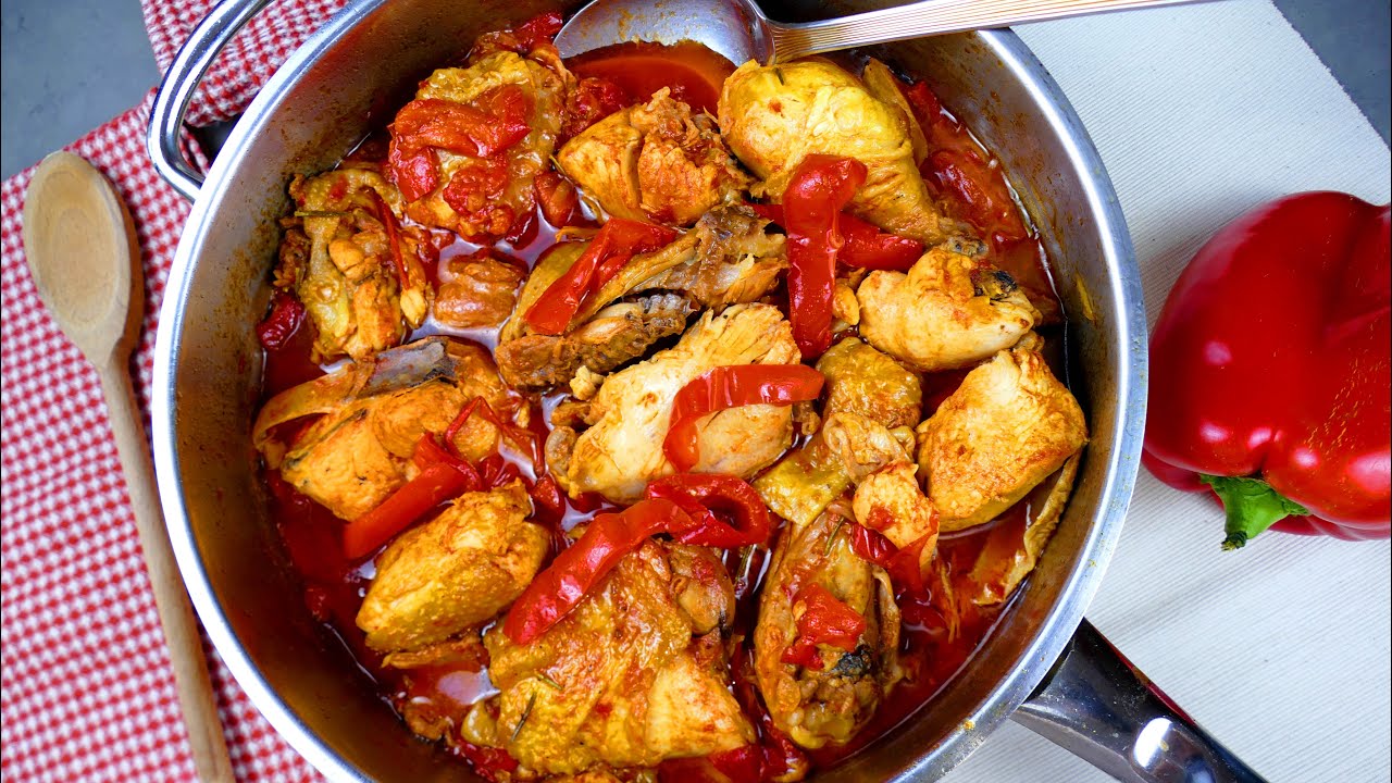 Il Mondo di Antonietta Polcaro - Pollo ai peperoni alla romana - YouTube