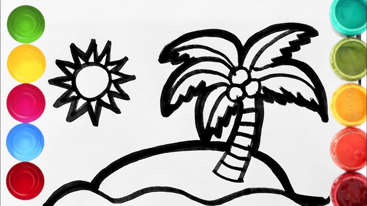 Draw and Color an Island 🏝️🌞🌈Drawings for Kids - YouTube