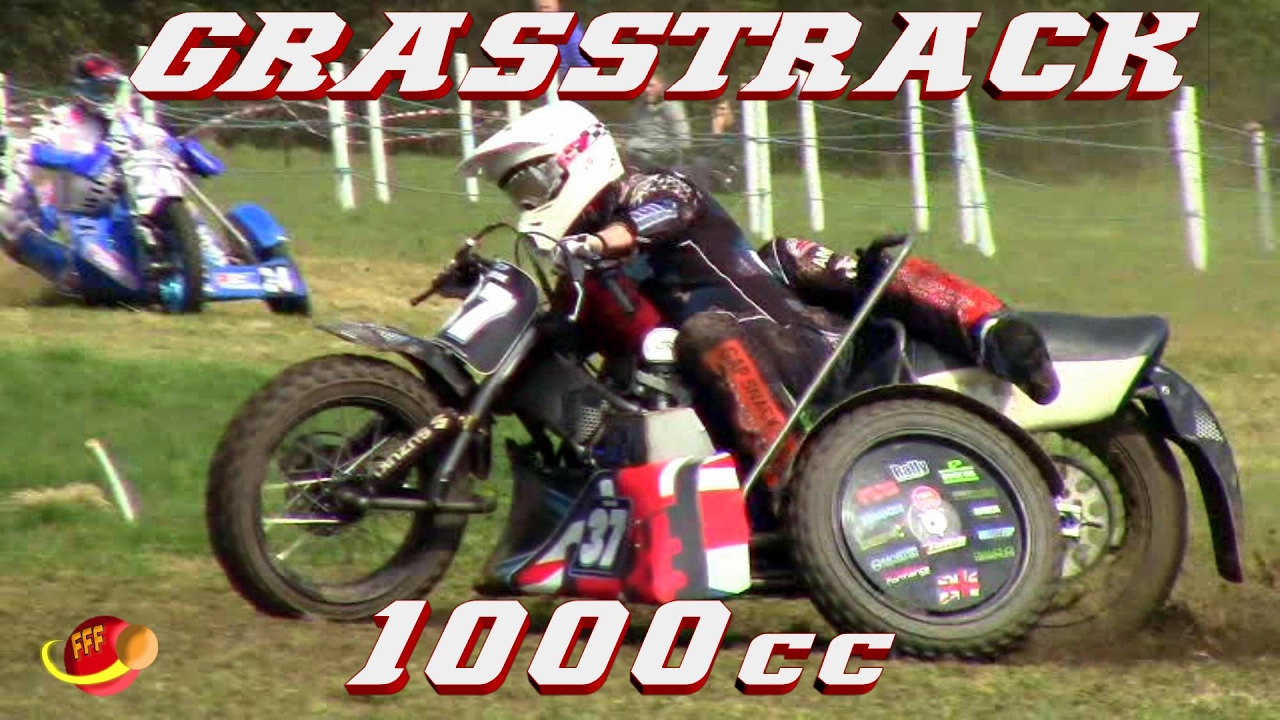 Chelmsford Grasstrack: 1000cc Sidecars - YouTube