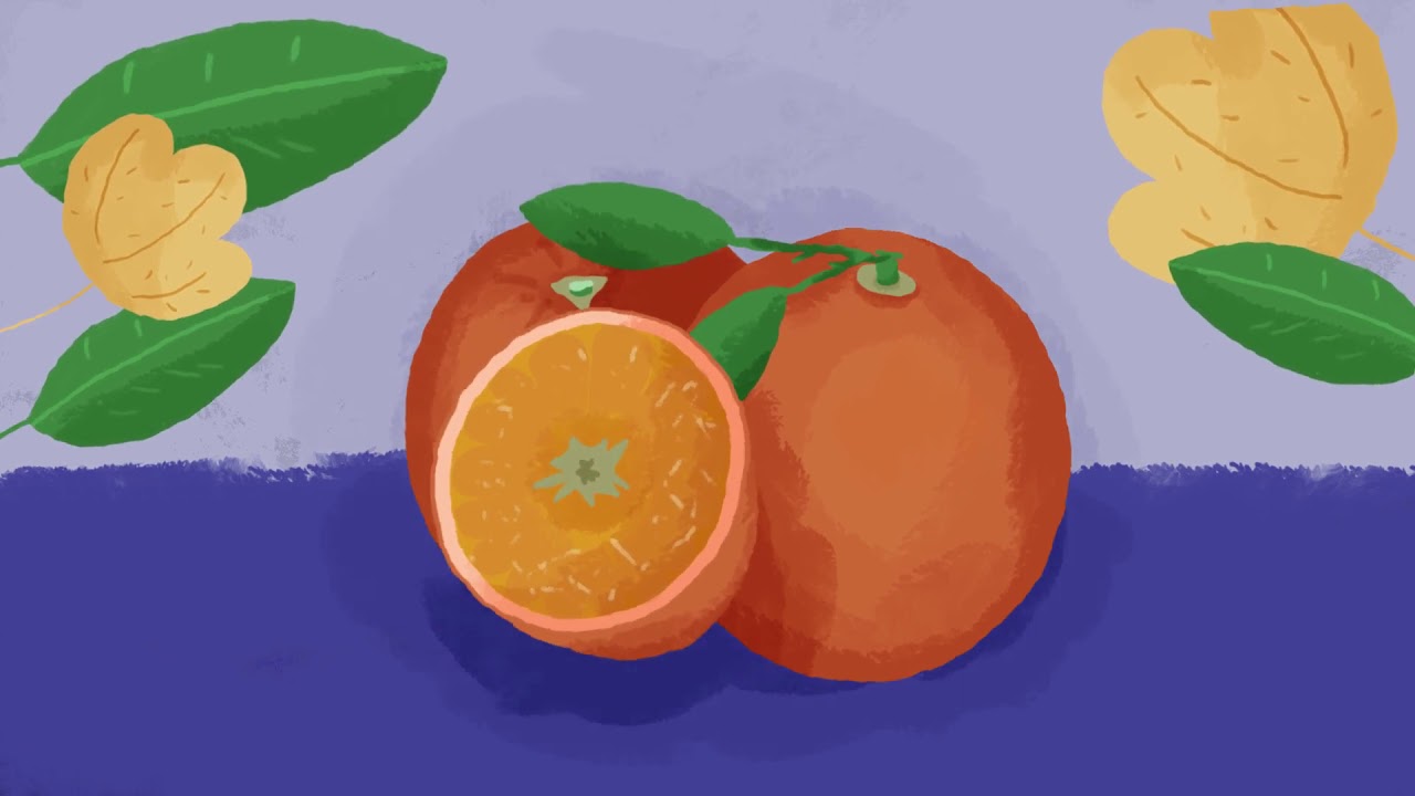 oranges roll into screen - simple animation - YouTube