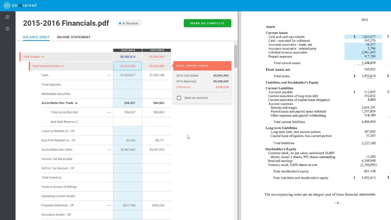 Exploring the CreditLens™ solution: Automated spreading by QUIQspread ...