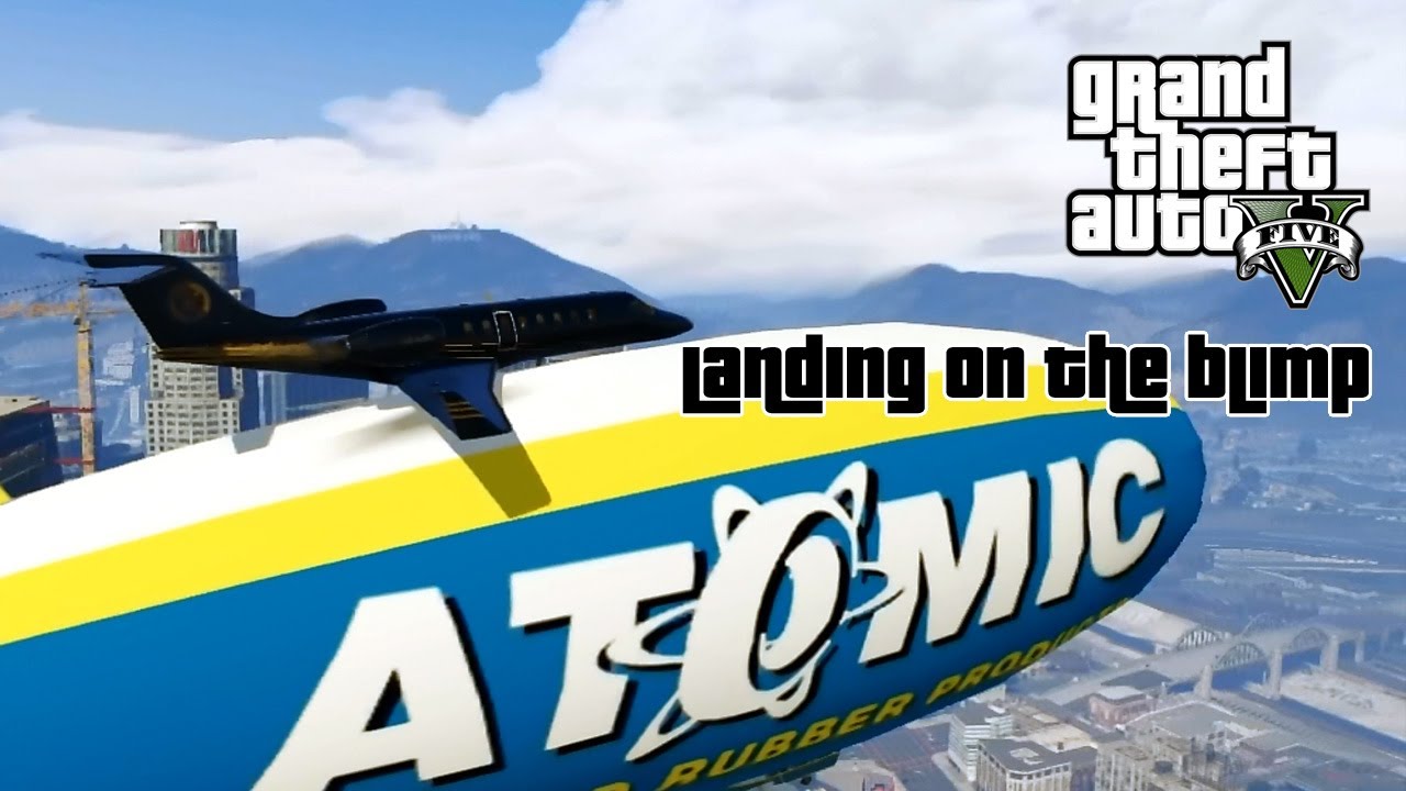 GTA V - Landing a Jet on the Atomic Blimp - YouTube