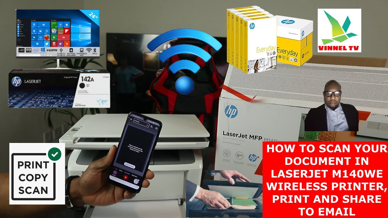 How To Scan Your Document In HP Laserjet M140we All in One Wireless ...
