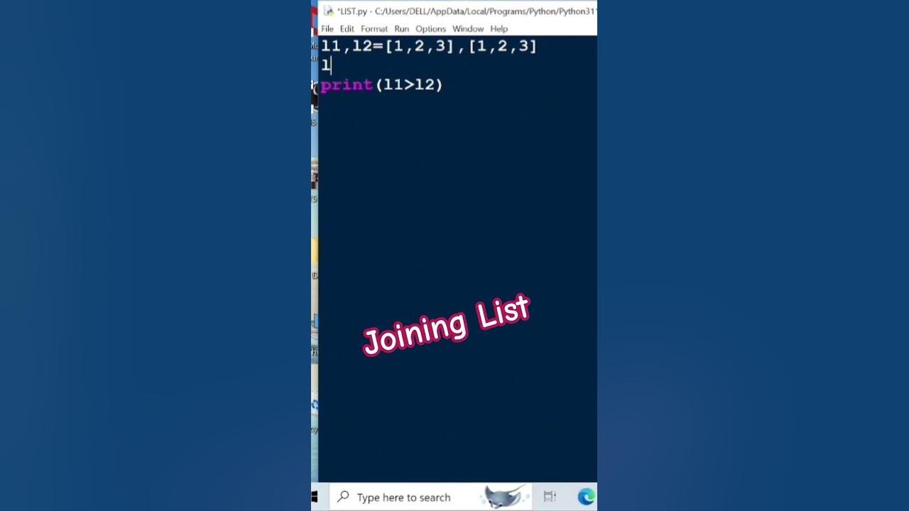 Python List Operations🧑‍💻💥🖥 Python Trending Viral Pythontutorial Shorts Youtube
